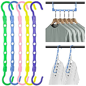 24 Pieces Hanger Organizer Plastic Space Saving Hanger Clothes Hanger Multi Color Clothes Hanger for Home Dorm Closet Storage Apartment Bedroom Essentials