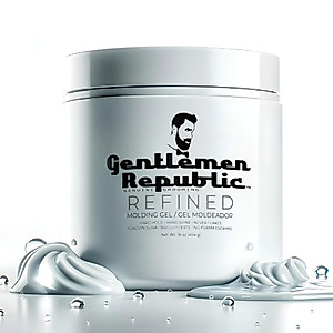 Gentlemen Republic 16oz Refined Hair Gel for Men - Premium Men's Hair Styling Product, 24 Hour High Hold & Shine. No Beeswax, Alcohol, or Parabens, Humidity Resistant