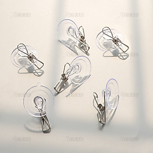 AUEAR, 8 Pack Suction Cup Clips Plastic Round Sucker Clamps Holder for Hanging Home Office Bathroom Accessories 45mm