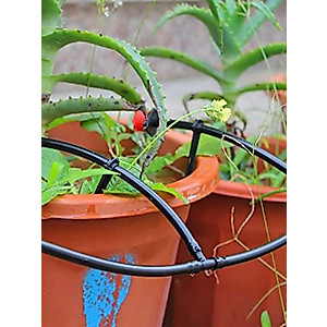 Kalolary 500Pcs Barbed Tee Irrigation Fittings, 1/4 Inch Tube Universal Drip Irrigation Connector Compatible with Watering Systems, 4/7mm Hose Automatic Irrigation Adapter