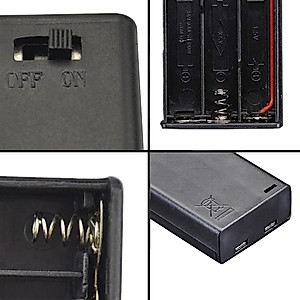 ShangHJ 3 Cell AAA Battery Holder Case Cover Storage Box with ON/Off Switch PH2.0 JST Connector Male 15cm Cable 3.3-4.5V (Pack of 6 Pieces)