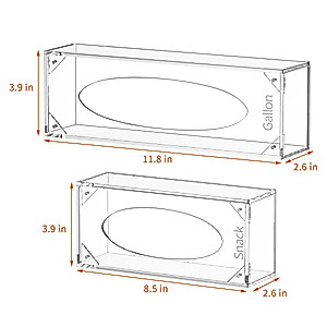FEMELI Food Bag Storage Organizer, Acrylic Kitchen Drawer Baggie Box, Compatible with Gallon, Slider Quart, Freezer, Sandwich, Snack, Variety Size Bags, 4 separate Pack(Clear)