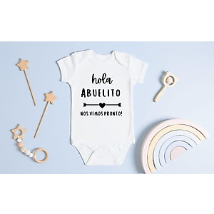 Hola Abuelito Baby Pregnancy Announcement White 0-3 Months