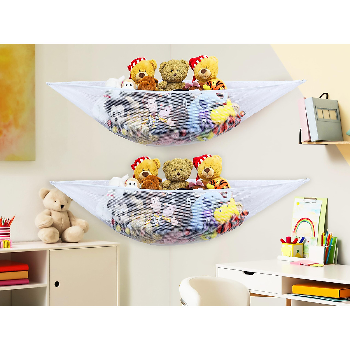 2 PK - Simplehouseware Stuffed Animal Jumbo Toy Storage Hammock