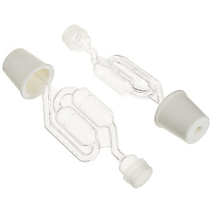 Hydrometer - Alcohol, 0-200 Proof and Tralle & Twin Bubble Airlock and Carboy Bung (Pack of 2)