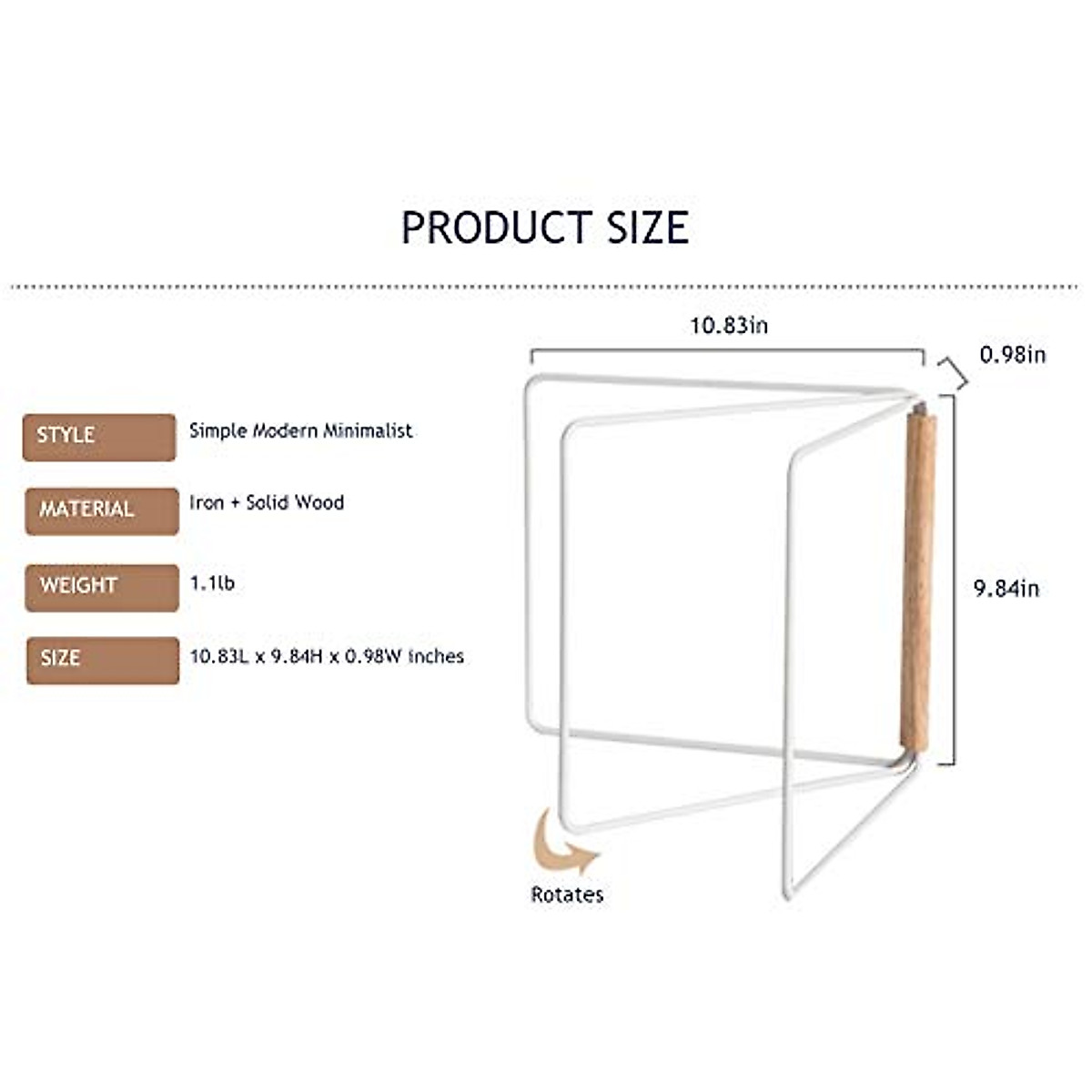 siyue Folding Countertop Dishcloth Drying Rack, 3 Arm Dish Cloth Rag Towel Rack, Minimalist Designed Dishcloth Hanging Rack Organizer, White