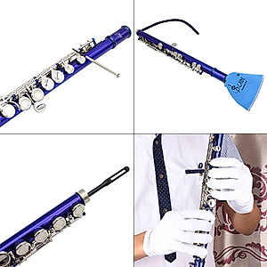 Mowind 16 Holes C Flute Case 600D Foam Cotton Padding with Flute Cleaning Kit Set Cleaning Cloth Stick Cork Grease Screwdriver Gloves