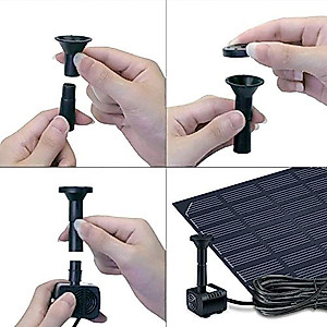 n/a Solar Panel Powered Water Fountain Pool Pond Garden Water Sprinkler Sprayer with Water Pump & 3 Spray Heads
