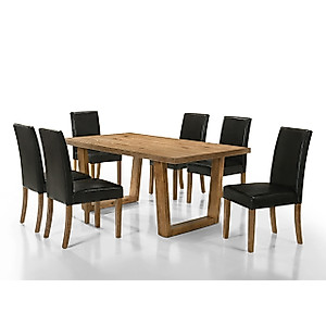 Dining Room Kitchen Table Chairs Set Model 3091 7pc Color Driftwood Complete Set 1 Table with 6 Chairs