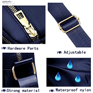 DIHKLCIO Nylon Crossbody Bags for Women Purses and Handbags Women's Casual Messenger Bags Waterproof Black Crossbody Purse (deep blue)