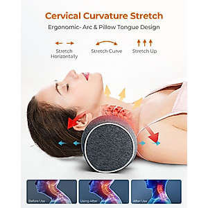 nimood Neck Stretcher, Cervical Neck Traction Device, Neck Hump Corrector with Graphene Heating, Neck and Shoulder Relaxer for TMJ Neck Pain Relief, Muscle Relax, Spine Alignment Relax Gifts for Bed