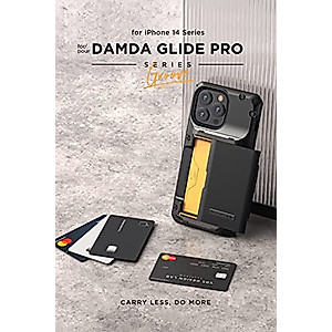 VRS DESIGN Damda Glide Pro Phone Caase for iPhone 14 Pro Max, Sturdy Semi Auto Wallet [4 Cards] Case Compatible for iPhone 14 Pro Max Case (2022)