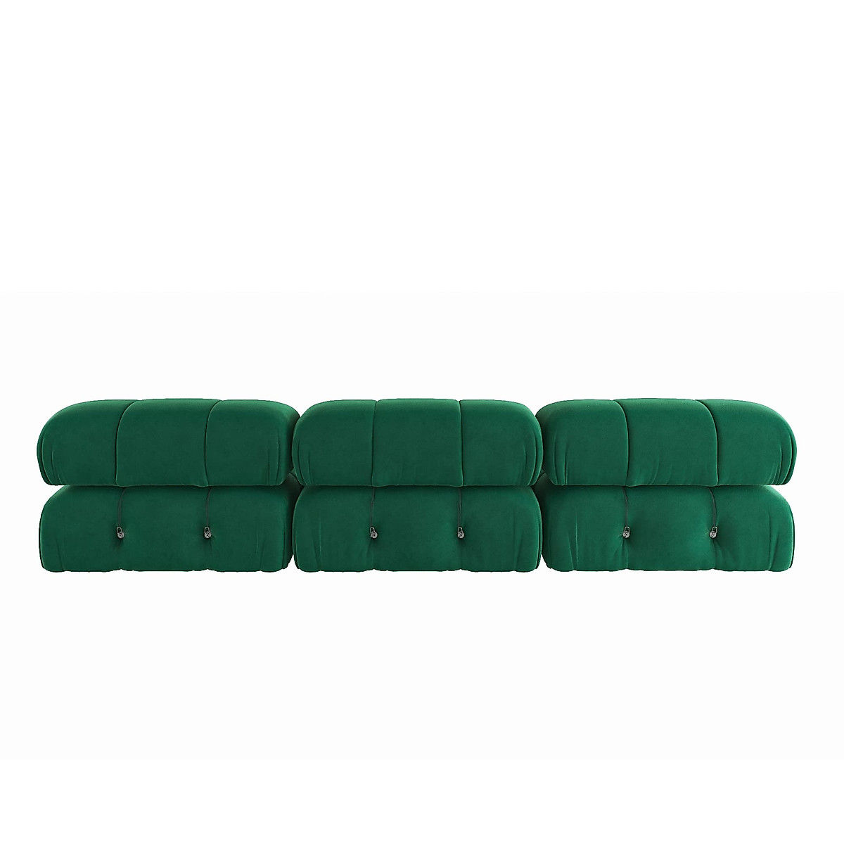 TIFLON Modular Sectional Sofa,Minimalist Velvet Sofas Couches, Modern Convertible Couch 3 Seats Living Room Sofa Sets for Office Apartment,104"(Green)