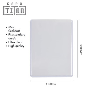 CARD TITAN PRO 3" x 4" Standard 35pt Toploaders and Soft Sleeves - Premium Quality Ultra Clear Card Sleeves - Top Loaders for Cards and Penny Sleeves for Trading Cards - Baseball Card Sleeves (200ct)