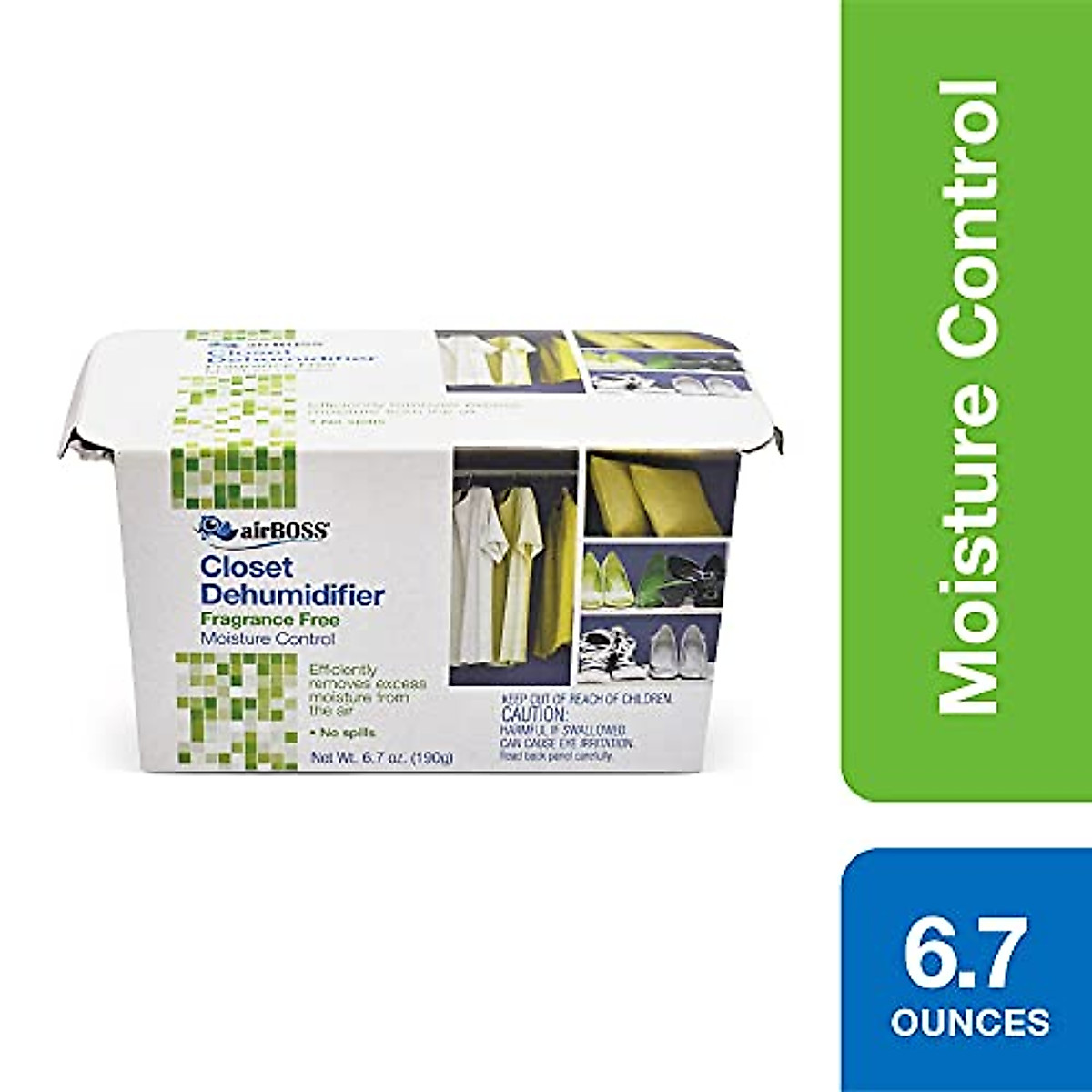 airBOSS Closet Dehumidifier, For Storage Closets and Small Spaces, Fights Mildew and Odors