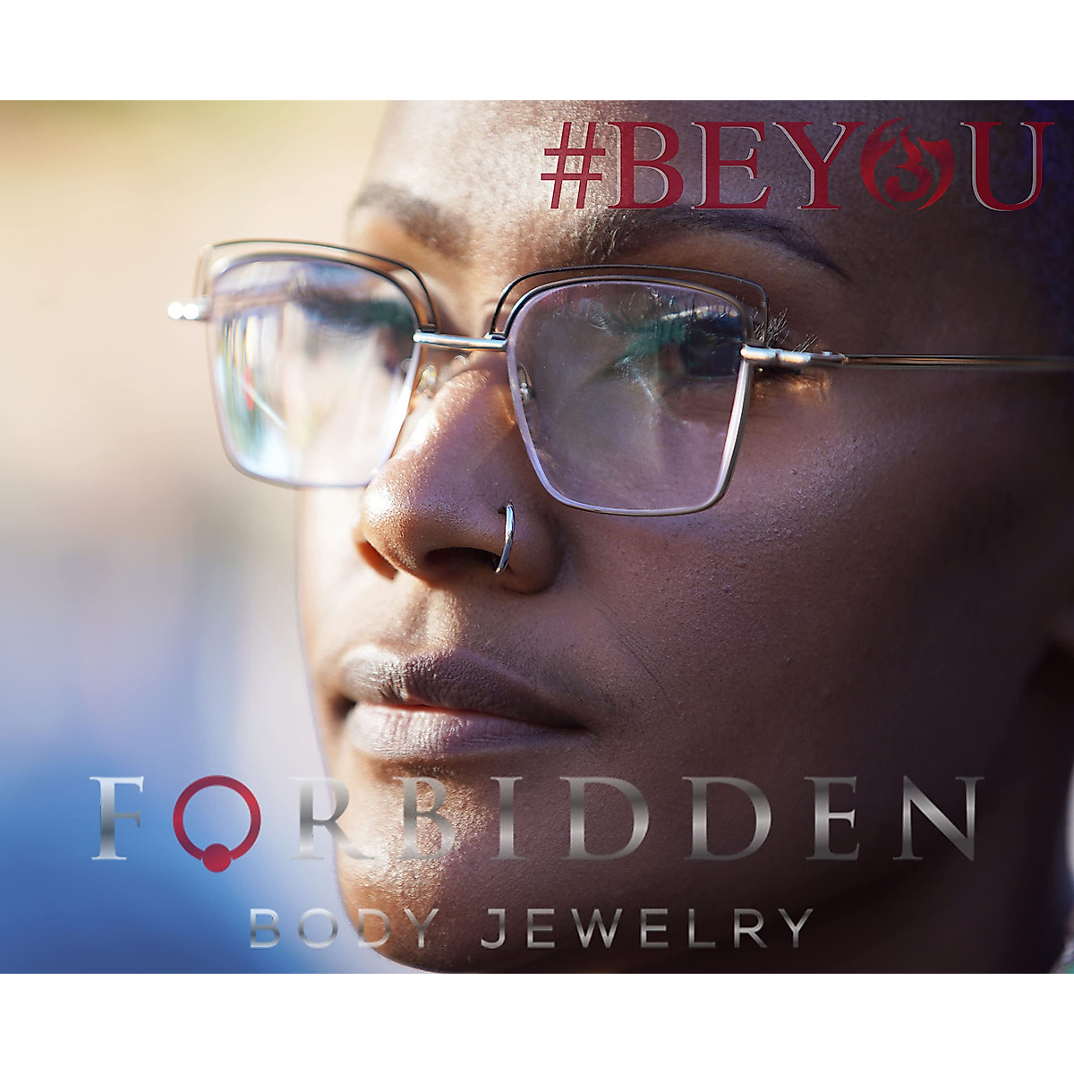 Forbidden Body Jewelry Nose Ring Hoop, 22G (8mm), Surgical Steel, Rose Gold Tone