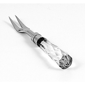 Fork Cutlery Set - For Fruit - Dessert -Cake- Appetizer Tasting Forks - Stainless Steel with Crystal Handle - 5.75" Long - Beautifully Gift Boxed - Set of 4 - by Barski -
