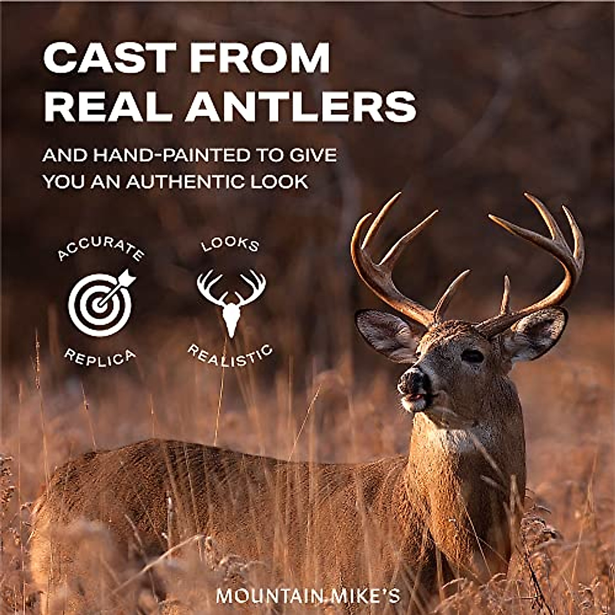 Mountain Mike’s - Rustic Well Bucket Waste Basket with Replicated Deer Antler Handle - Bathroom Trash Can - Rustic Home Decor Inspired by The Outdoors (12 x 12 in)