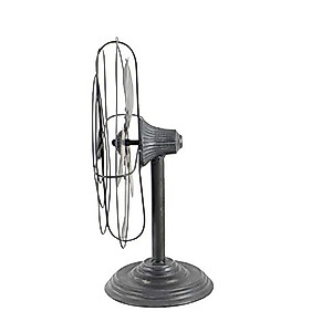 Deco 79 Metal Fan Sculpture, 15" x 8" x 18", Black