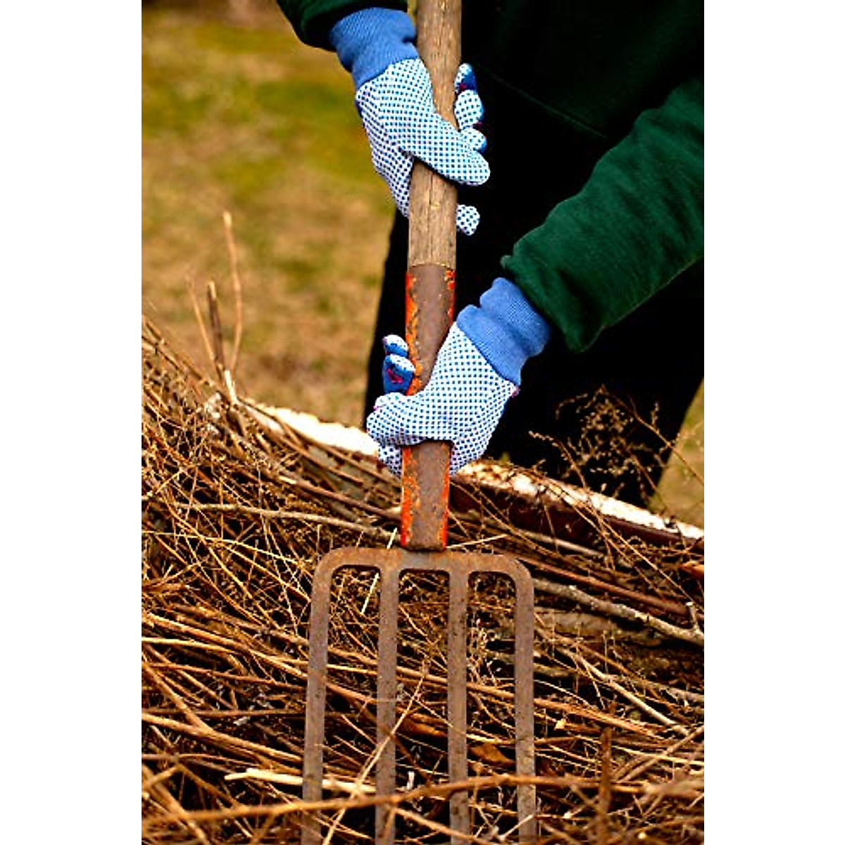 G & F 1852-3 Women Soft Jersey Garden Gloves, Women Work Gloves, 3-Pairs Green/Pink/Blue per Pack