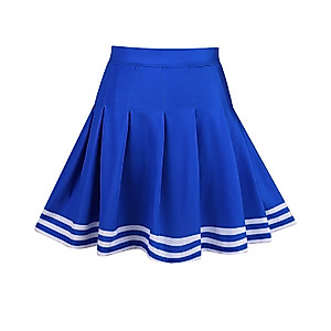 GRAJTCIN Cheerleader Costume for Women Halloween Cosplay Girls Cheerleading Uniform Cheer Outfit Crop Top Dress (XS, Blue)