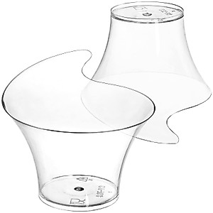 Nicunom 100 Pack Mini Dessert Cups with Spoons, 3.5 Oz Plastic Dessert Cups Clear Parfait Appetizer Cup, Small Serving Bowl for Ice Cream Mousse Tasting Party Sample Appetizers