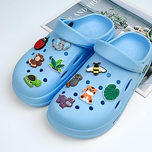 LULUDRAGON 36 Pcs Shoe Charms for Clog Shoes Decorations - Cute Jungle Animals Crooc Charms for Girls Boys Teens Women Safari Animals Clogs Accessories Birthday Gifts