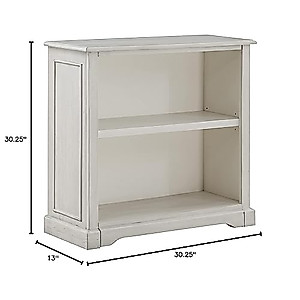OSP Home Furnishings Country Meadows 2-Shelf Bookcase, Antique White