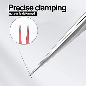 BlingKingdom Stainless Steel Eyelash Extension Tweezers Straight and Curved Tip Eyelash Tweezers for Eyelash Extension Applications with Eyelash Brush