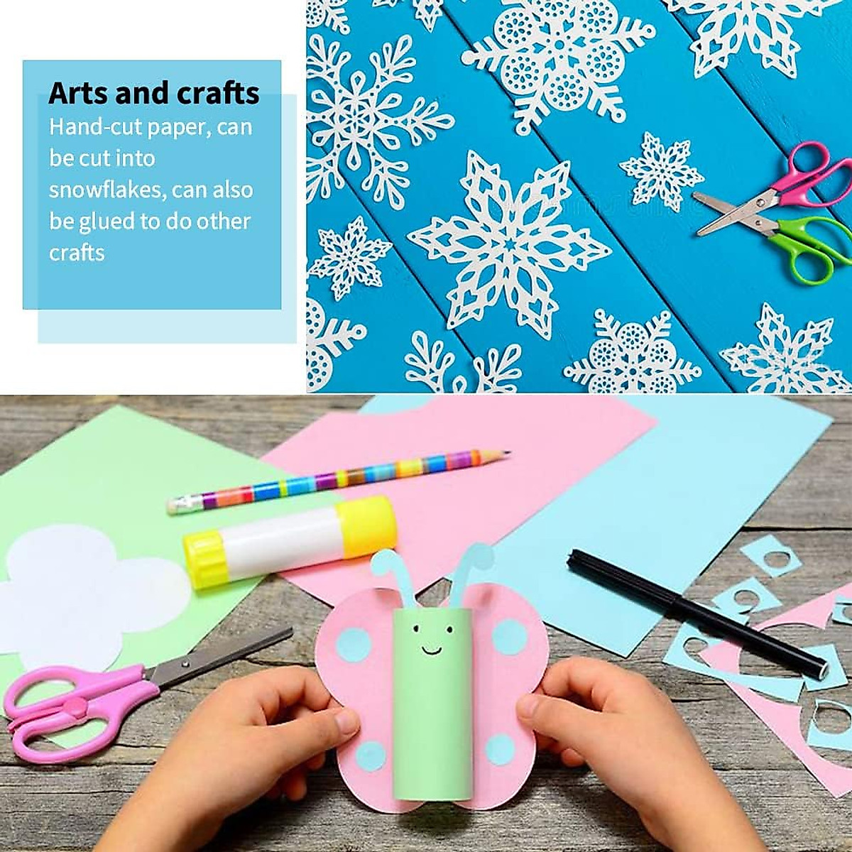 ISusser 20 Sheets A4 Size 8.3x11.5 Inch Clear Double Sided Adhesive Tape Sheets, Super Strong Sticky Tape, DIY Art/Craft/Home Decorative Tape with White Liner