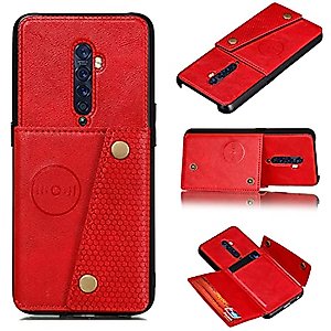 Smartphone Flip Cases Wallet Case Compatible with Oppo Reno 2, Leather Case with Card Holder, Double Magnetic Clasp and Durable Shockproof Cover Compatible with Oppo Reno2,Magnetic Phone Case Compatib