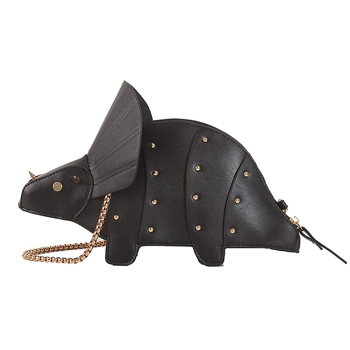 QZUnique Dinosaur Shoulder Bag for Women 3D Animal Novelty Purse Zipper Crossbody Handbag Clutch Messenger Bag for Girl