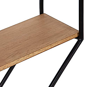 Kate and Laurel Lintz Farmhouse Octagon Wall Shelf, 24 x 24, Rustic Brown and Black, Modern 4-Tier Geometric Shelves for Wall