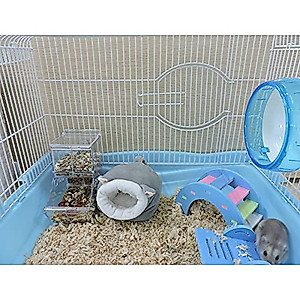 WishLotus Hamster Bed, Mini Soft and Warm Hamster House Cute Non-Slip Hamster Sleeping nest Small Animals Bedding House for Dwarf Hamsters, Mini Hedgehogs and Small Pets (Grey)