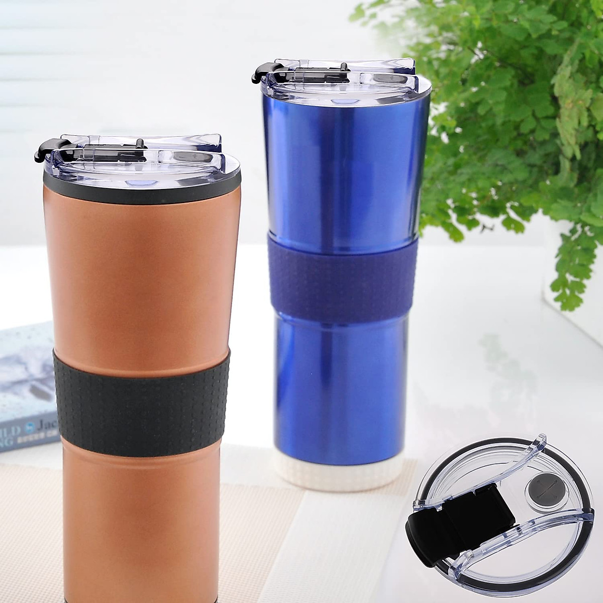 2pcs 40oz Tumbler Lids, Dust-Proof 40 oz Tumbler Replacement Lids for Stanley Tumblers, No Leakage Tumbler Cup Lids for Stanley Quencher 40oz