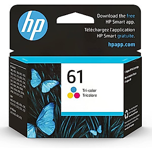 HP 61 Tri-color Ink | Works with DeskJet 1000, 1010, 1050, 1510, 2050, 2510, 2540, 3000, 3050, 3510; ENVY 4500, 5530; OfficeJet 2620, 4630 Series | Eligible for Instant Ink | CH562WN