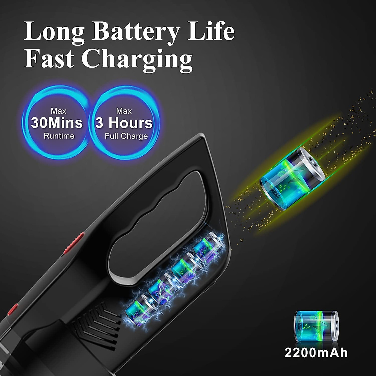 Wopulite Handheld Vacuum Cordless Hand Vacuum Cleaner Portable Car Vacuum 7000Pa Cyclonic Suction HEPA Filters,LED Light,Lightweight Small Hand vac Quick Rechargeable Li-ion Battery,Wet Dry for Home