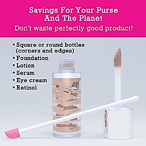 Spatty Last Drop Mini Makeup Spatula (6 Inch Pink) Shark Tank Mom Made Scrapes Foundation, Lotion, Cosmetics, Beauty Products, Perfect Gifts for Women, Teen, Grandma, Stocking Stuffers Under 5 Dollars