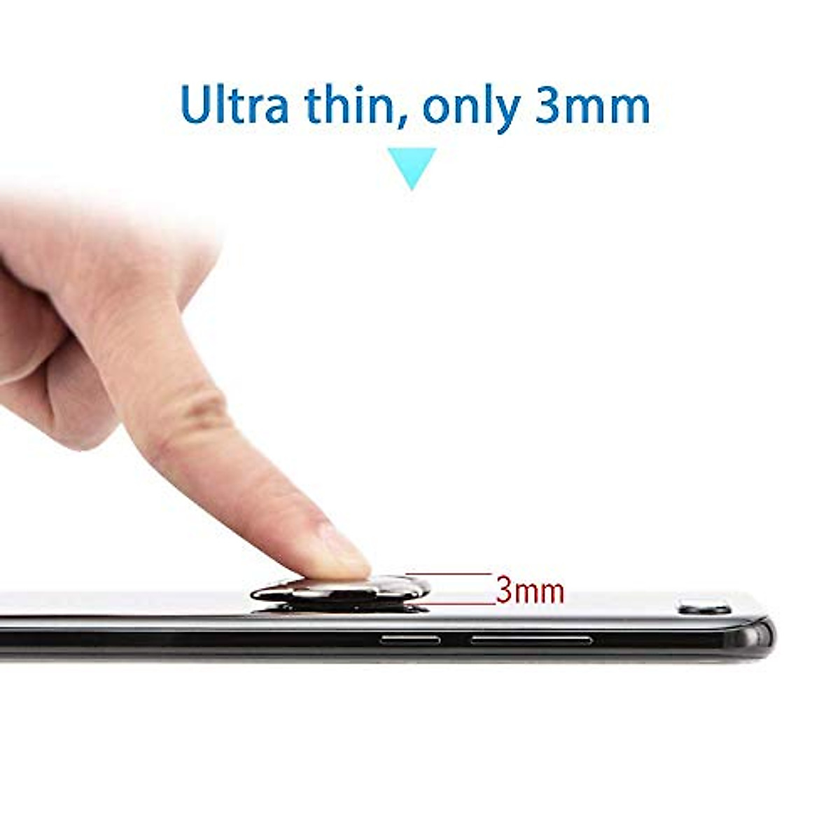 aceyoon Phone Ring Cat Attachable Kickstand Ultra Thin Cute 360 Degree Smartphone Finger Grip Ring Holder Stand Compatible for Phone X, XS, XR, XS Max, 8, 7 Plus, 7, 6S Plus, 6, S9, S10 Black