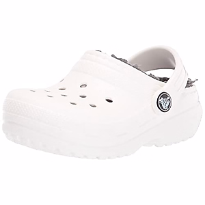 Crocs Classic Lined Clog | Kids' Slippers, White, 2 Little Kid