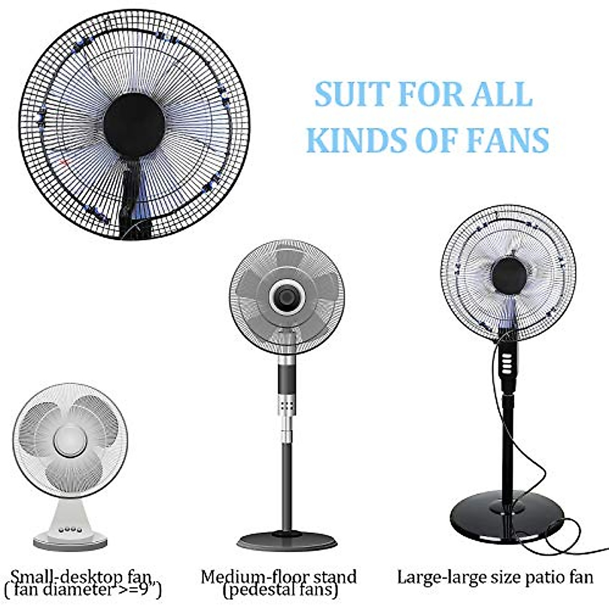 Hotop Fan Misting Kit, Outdoor Fan Misting Cooling System with 6 Brass Mist Nozzles Brass Adapter 19.68 Feet Misting Line 20 Cable Tie for Cooling Patio Garden Greenhouse Breeze Connect to Outdoor Fan