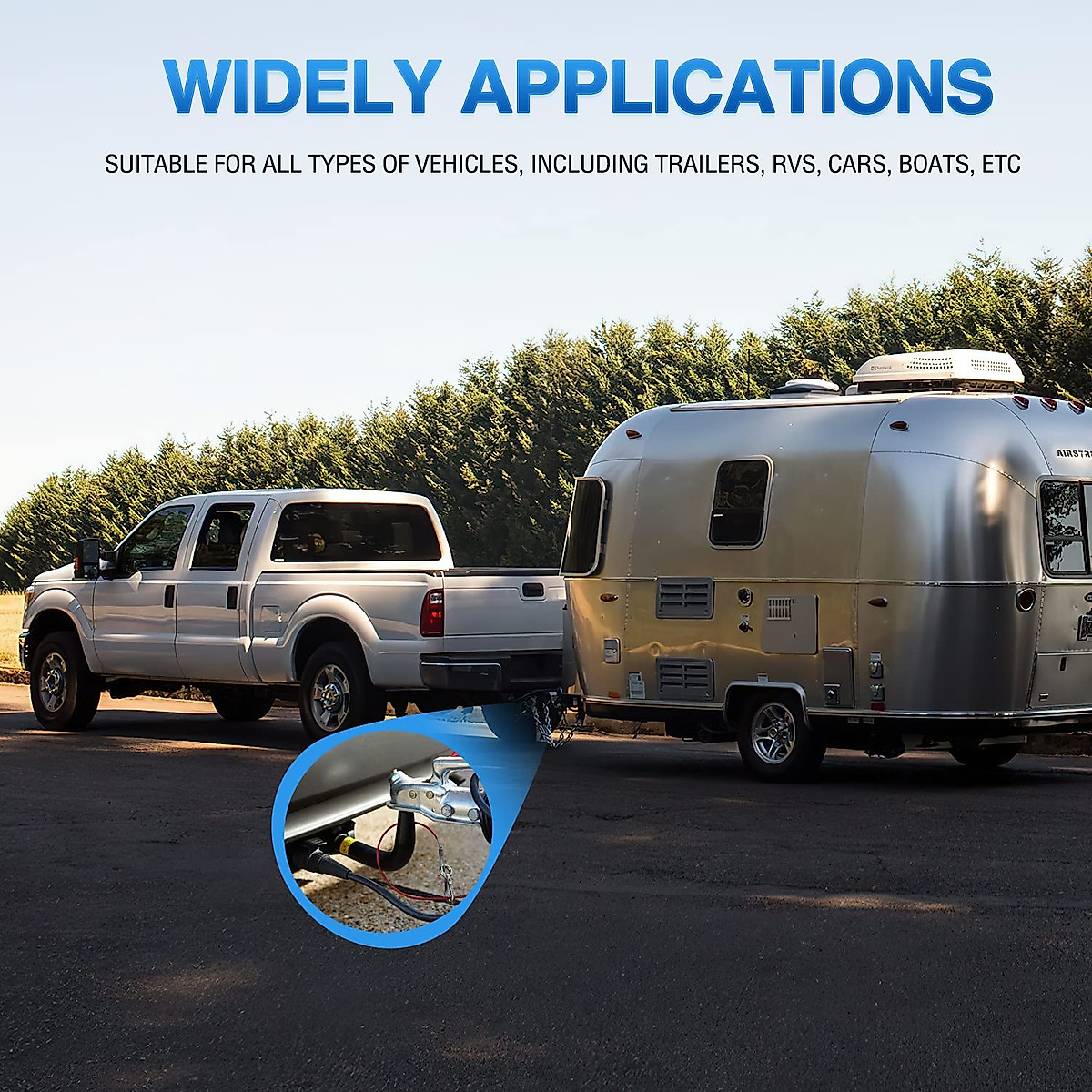 Nilight 7 Way Trailer Plug Y Pigtail Splitter Double Brasse 7 Pin Female to Dual Male Trailer Plug Round Blade Connector for Connecting Slide in Truck Camper and Trailer Y Splitter, 2 Years Warranty