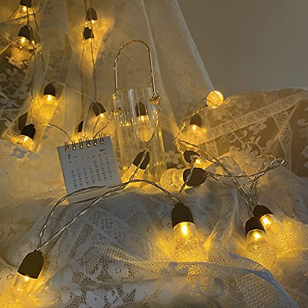 Globe String Lights Battery Operated 23FT 8 Lighting Modes Dimmable with Remote, Remote Battery Lights Waterproof Decorative Hanging String Lights for Indoor Outdoor Garden Patio Christmas Party