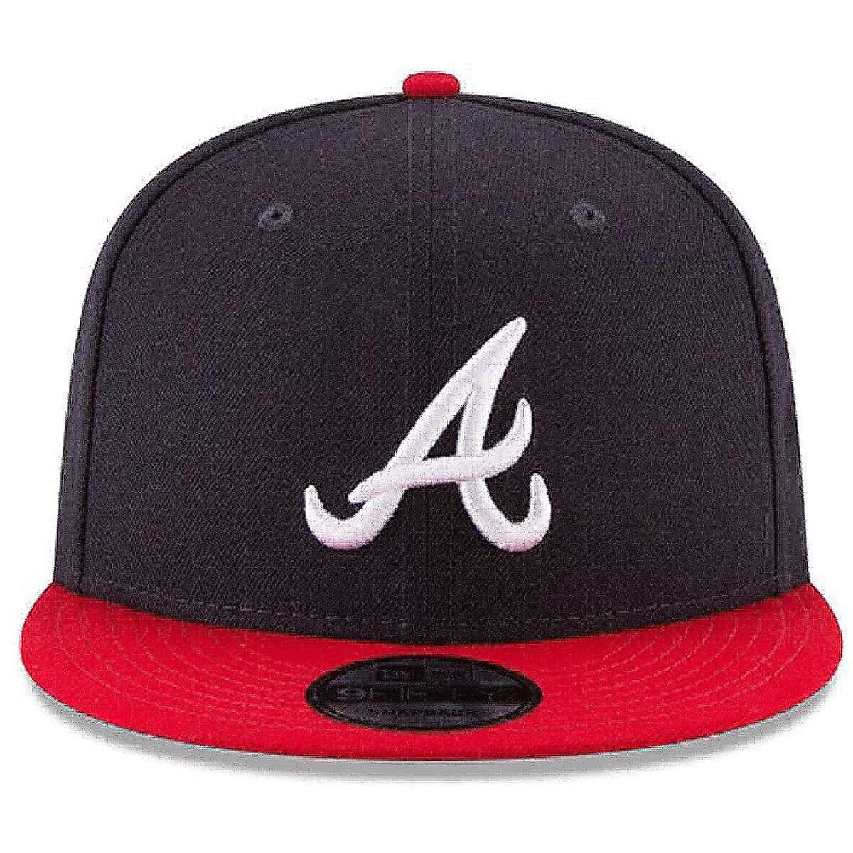 New Era 9Fifty MLB Atlanta Braves Basic Navy/Red Snapback Hat 11591082 One Size