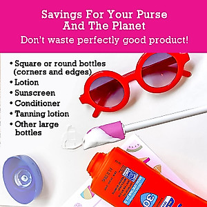 Spatty Daddy Beauty Makeup Spatula (12 Inch Pink) Shark Tank Mom Made, Scrapes Last Drop of Lotion, Mini Spatula Makeup, Long Makeup Spatula, Scoop for Makeup, Makeup Stocking Stuffer, Makeup Spatula