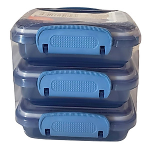 Generic TightSeal Translucent Food Containers with Clip-Lock Lids, 3Cts-Pack (Color May Vary) Food Freshness Organization Portability Meals on the Go Stackable Design Pack of 3 w/Bonus BFL Tote Bag