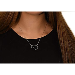 EFYTAL Friendship Necklace, Two Circle Sterling Silver Necklace for Women, Gifts for Friends Female, Best Friend Necklaces for Women, Bff Gifts for Women, Best Friend Jewelry for Women