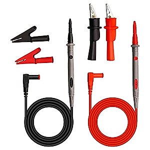 V TELESKY WG-011 III 1000V & CAT IV Test Lead and Safety Alligator Clips Soft Silicone Electrician Test Leads Kit with Silicone Alligator Clips CAT600V (Test Lead)