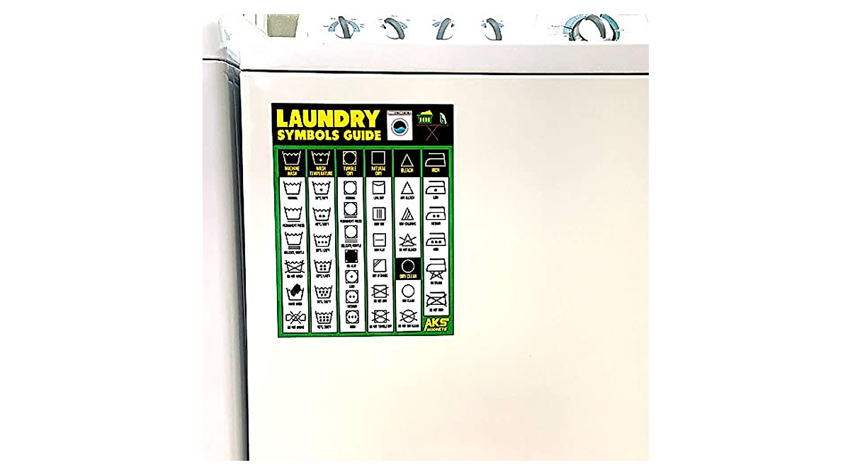 Laundry Symbols Guide Magnet - Easy Read Clothing Care Chart