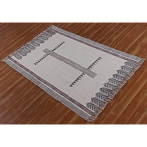 Custom size rug Beige Dining room rug Outdoor patio rug Indian dhurrie rug Square cotton rug Hallway runner rug Stair runner rug kitchen rug Living room rug Garden yoga mat